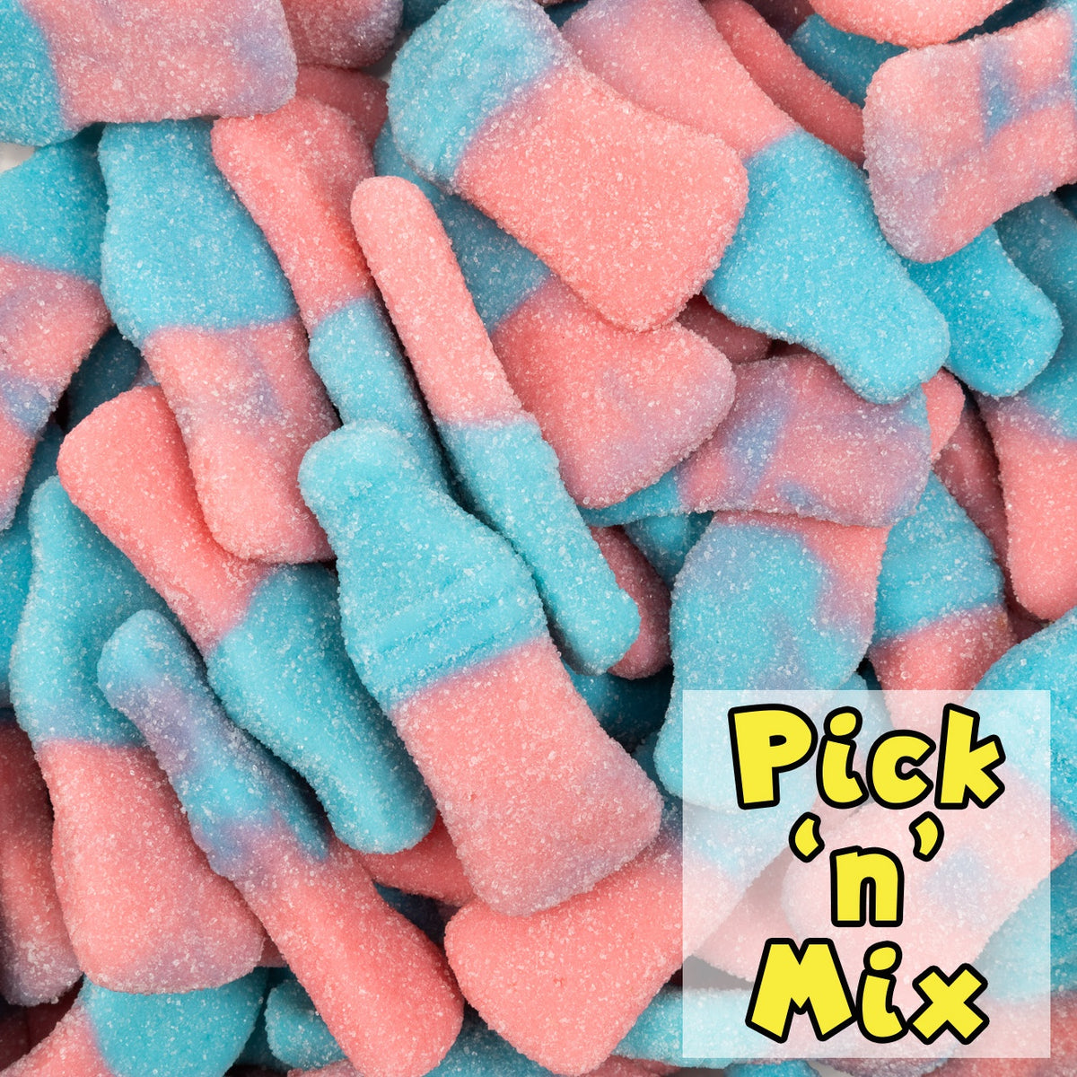 Giant Fizzy Bottles Blue & Pink 100g (Pick 'n' Mix) | LollyShop | NZ ...