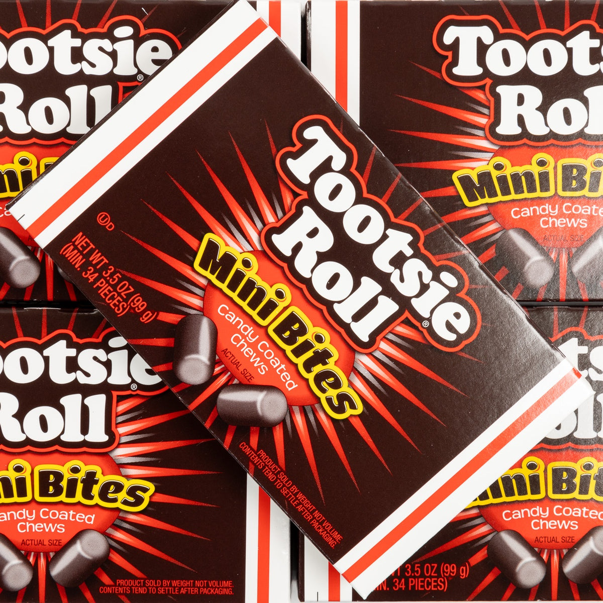 Tootsie Roll Mini Bites Theatre Box 99g – LollyShop NZ Tootsie Roll Mini Bites Theatre Box 99g – LollyShop NZ