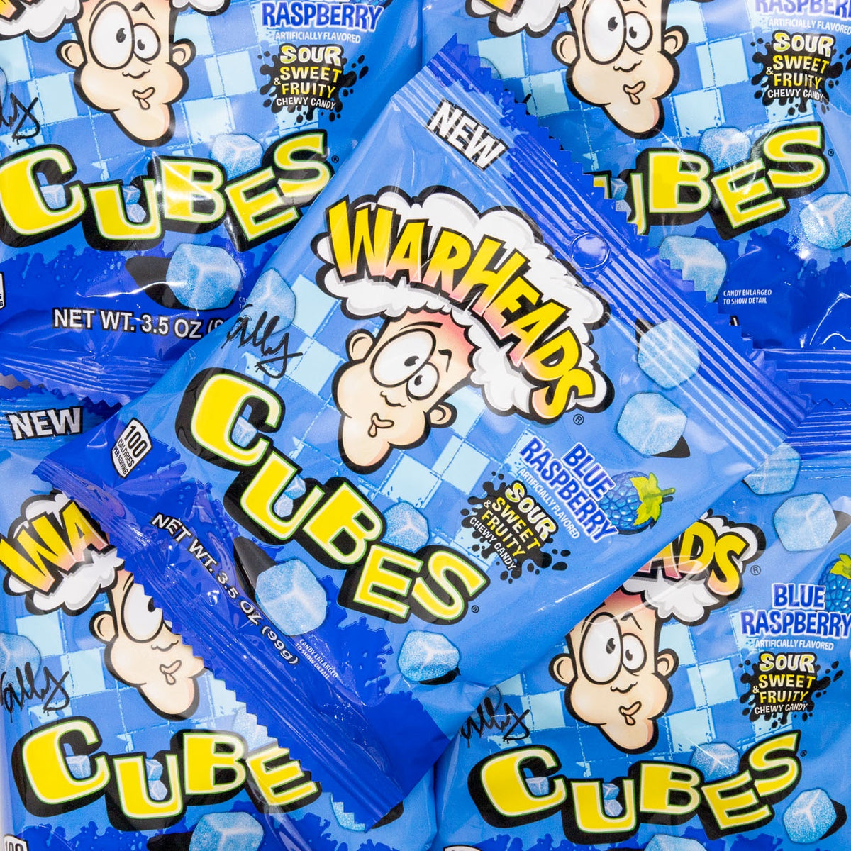 Warheads Blue Raspberry Cubes Peg Bag 99g | LollyShop | NZ – LollyShop NZ